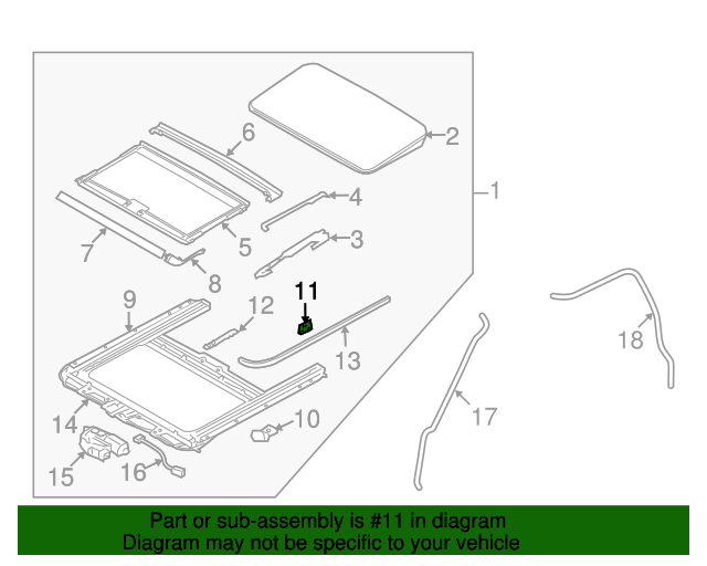 81649-2G000 - Sunroof Frame Stopper 2006-2013 Kia | Kia.Parts Store