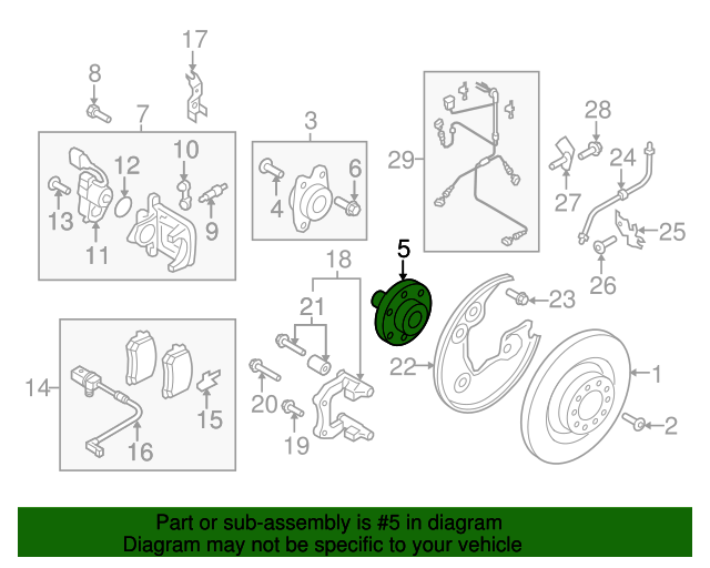 2013-2015 Audi Rear Hub 8K0-407-613-D | Audi USA Parts