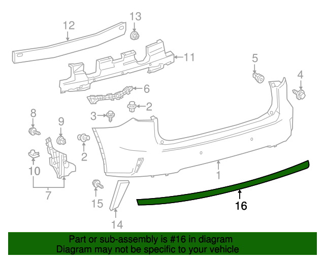 PU060-48116-P1 - Bumper Protection Pad 2016-2022 Lexus ...