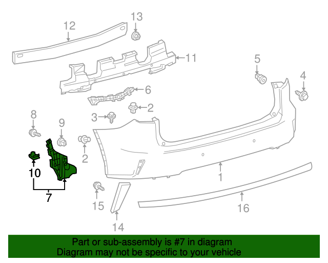 52565-0E030 - Bumper Cover Support Rail 2016-2022 Lexus ...