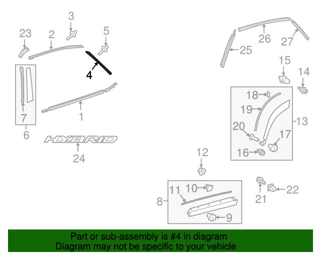 2015-2021 Lexus Door Reveal Molding 75766-78010 | AutoNationParts.com