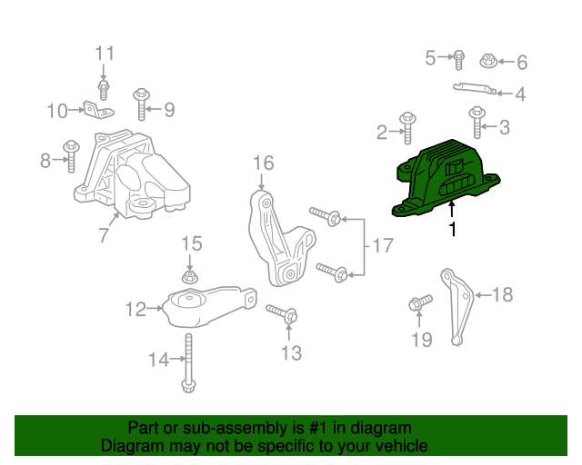 84034314 - Engine Mount 2016-2022 GM | AutoNationParts.com