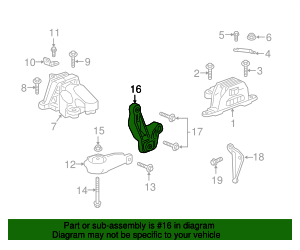 2017-2021 GM Automatic Transmission Mount Strut Bracket 84027271 ...