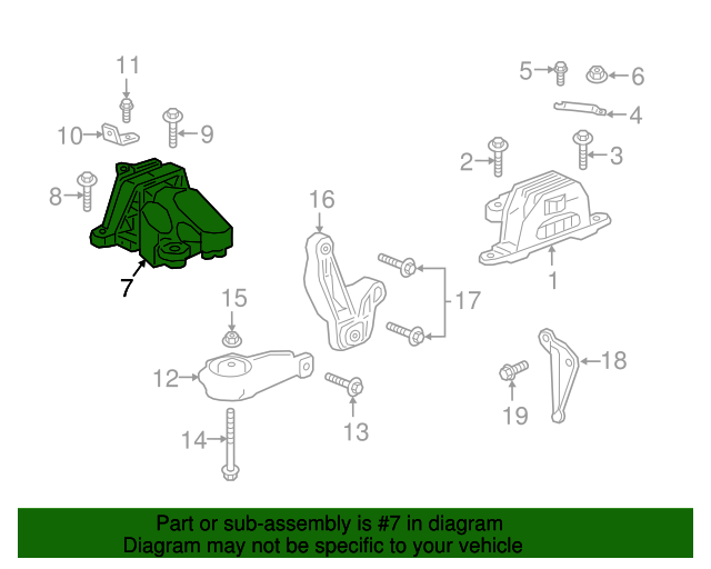 2016 Chevrolet Malibu Automatic Transmission Mount 84034275 GM ...