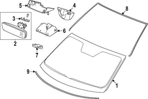 Glass - Windshield for 2025 Honda Pilot | Honda Factory Parts