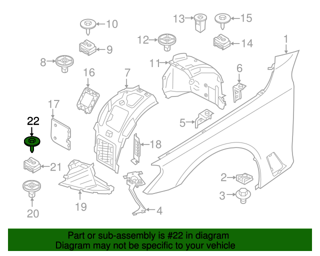 07-14-9-213-164 - Radiator Support Splash Shield Bolt - 2009-2022 BMW ...