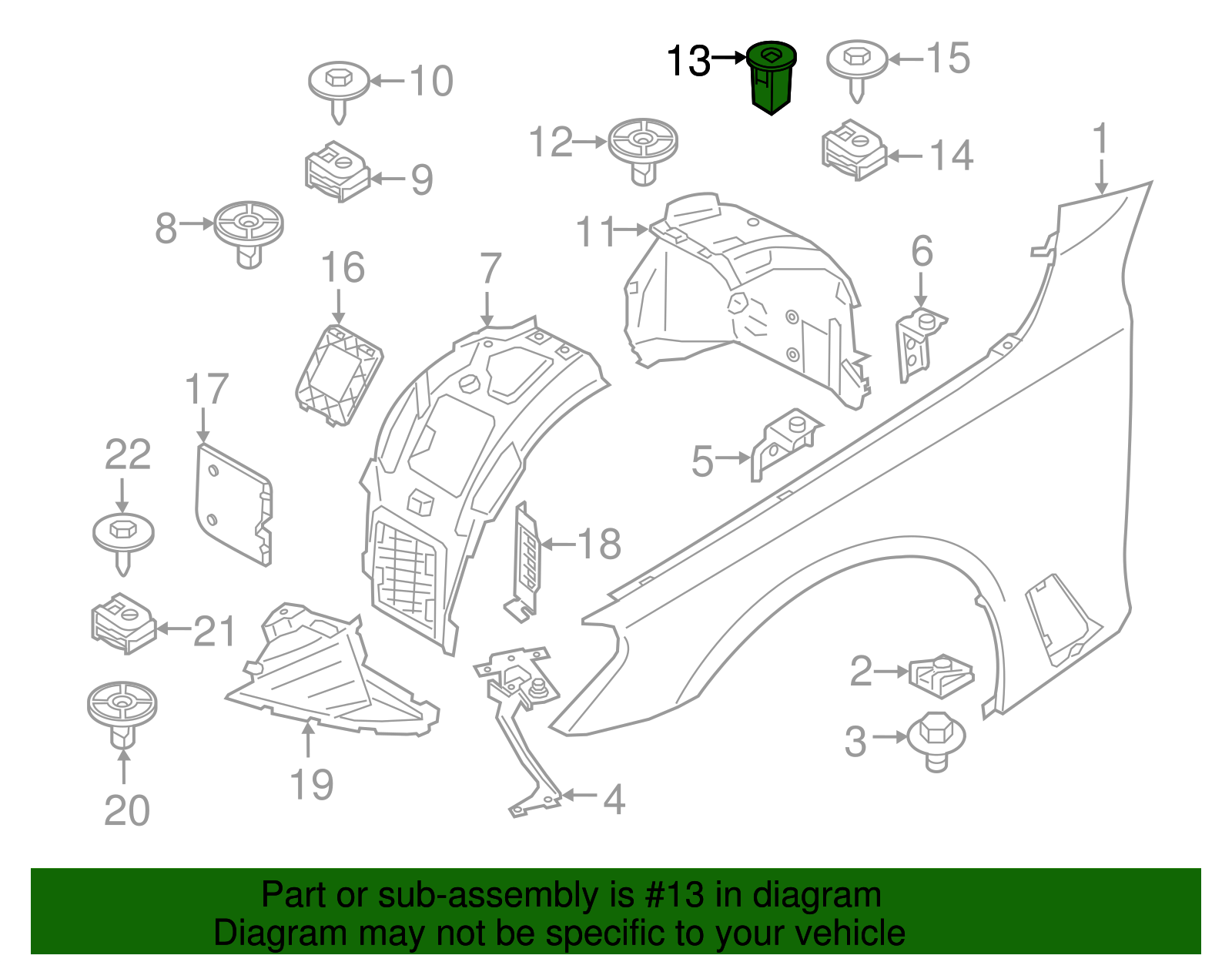 Genuine BMW 07-14-6-976-114 | Rear Fender Liner Retainer Nut | FREE ...