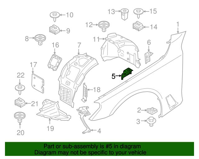 2017-2023 BMW Side panel bracket, front left 2 41-35-7-440-425 ...