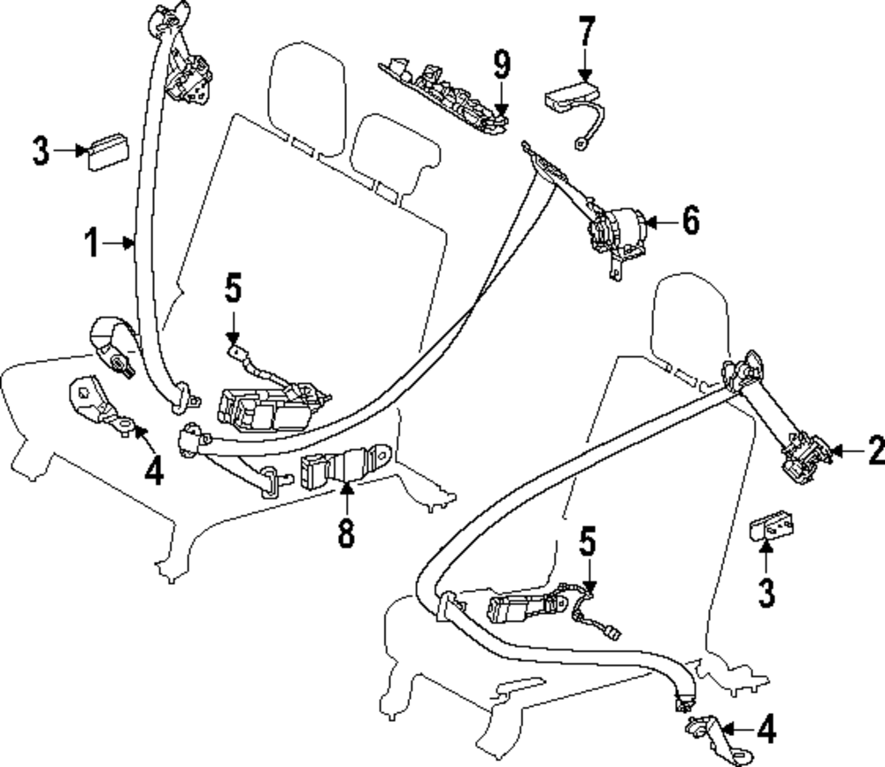 OEM 2023-2025 Toyota Sequoia Belt & Retractor Part # 73560-0C050-C0 ...