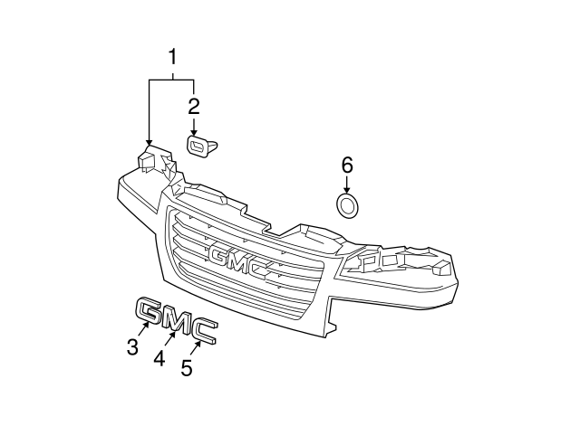 2004-2012 GMC Canyon Grille Asm,Rad (Chrome) Chrome 12335793 | GM Parts ...