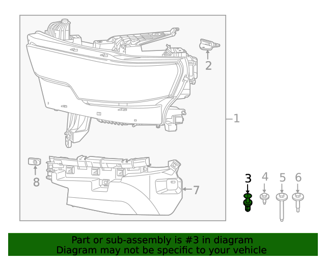 2007-2024 Mopar Headlamp Assembly Retainer 05160260AA | Mopar Parts Canada