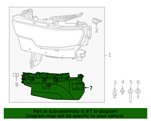 2019 Ram 1500 Headlamp Bracket - Driver's Side (LH) 68275355AC ...