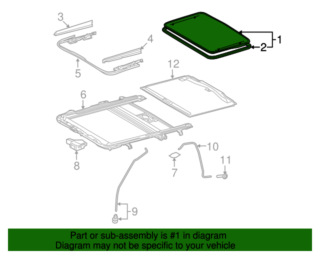 63201-35100 - Sunroof Glass - 2010-2020 Toyota 4Runner | Lithia Toyota ...