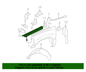1999-2007 GM Front Fender Upper Reinforcement 15815952 | GMPartsDirect.com