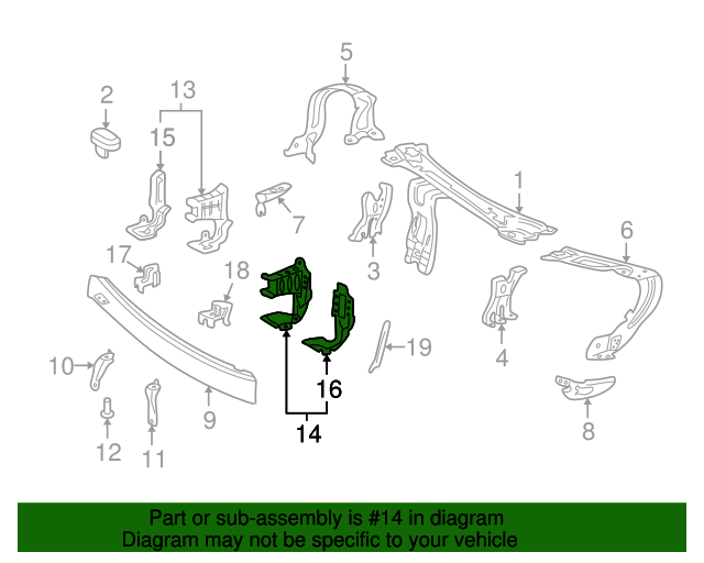 203-620-23-95 - Bumper Impact Absorber 2002-2005 Mercedes-Benz ...