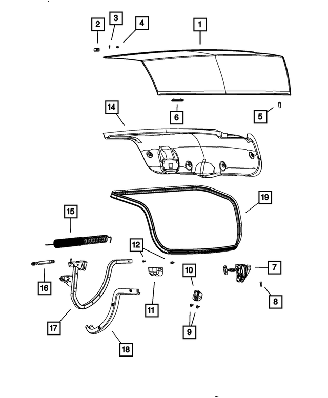 2005-2021 Mopar Deck Lid Overslam Bumper 5065494AA | Mopar Parts