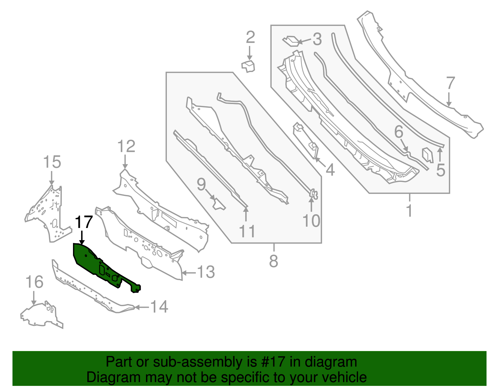 2014-2020 Nissan Rogue Sound Absorber 67896-4BA0A | Nissan Parts Plus
