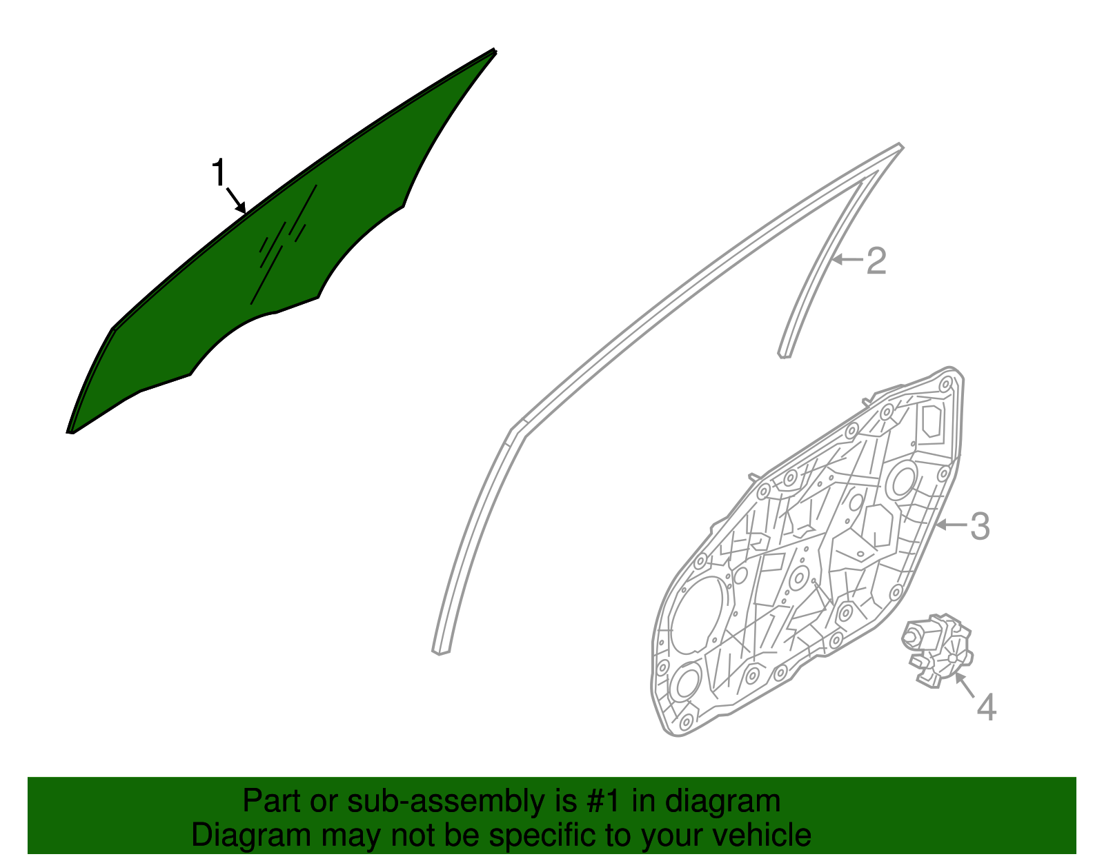 82420-A7050 - Door Glass 2014-2018 Kia | Kia.Parts Store