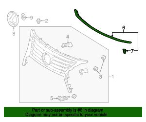 2013-2015 Lexus Hood Seal 53395-0E060 | AutoNationParts.com
