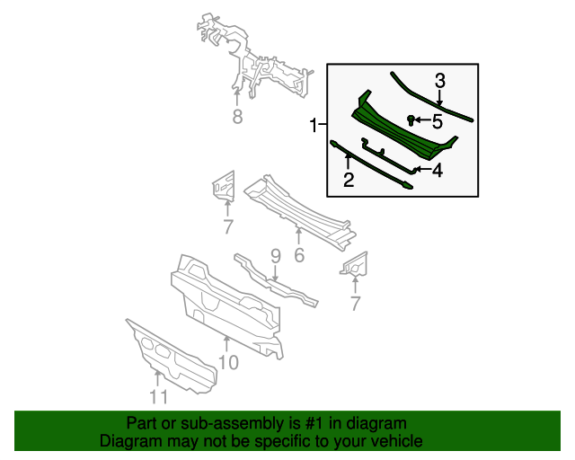 86150-2B000 - Cowl Grille - 2007-2009 Hyundai Santa Fe | World OEM ...
