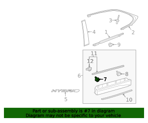 75867-52020 - Body Side Molding Clip - 2019-2023 Lexus | MyLexusParts