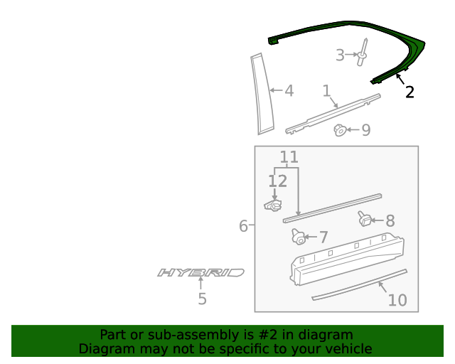 75708-76020 - Door Reveal Molding 2019-2023 Lexus | AutoNationParts.com