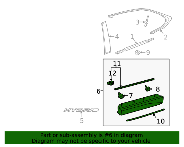 75076-76010 - Door Molding 2019-2024 Lexus | AutoNationParts.com