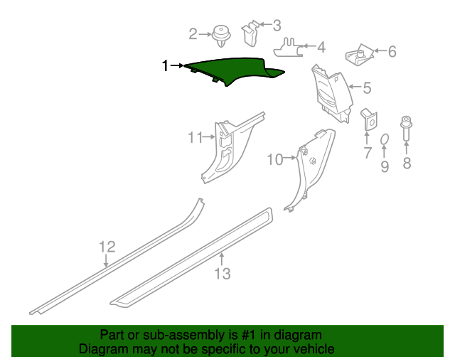Genuine BMW 51-43-8-051-626 | Windshield Pillar Trim | FREE Shipping on ...