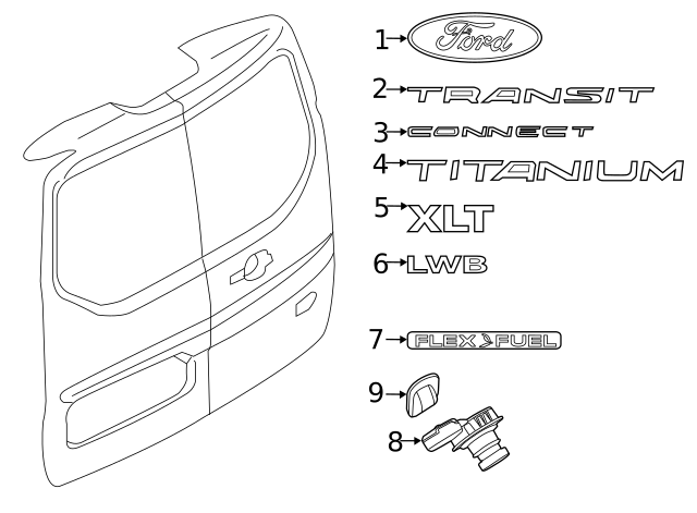2019-2023 Ford Transit Connect Rear Camera KT1Z-19G490-G | OEM Parts Online