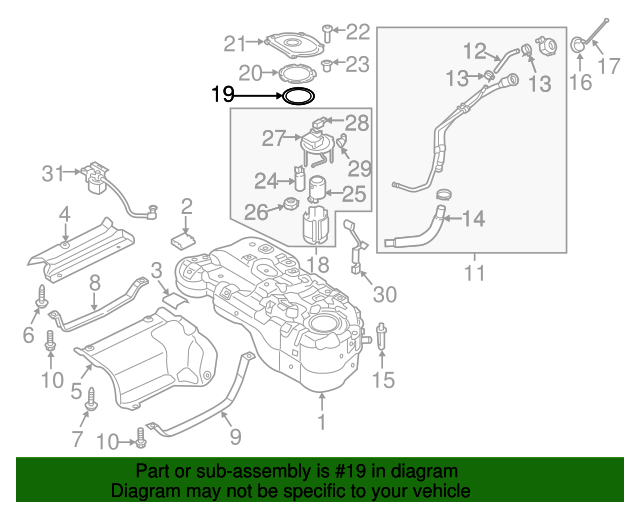 31115-0W000 - Fuel Pump Assembly O-Ring - 2007-2021 Hyundai | OEPartsQuick