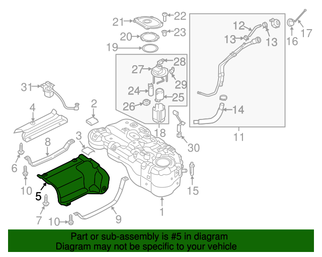 2016-2021 Hyundai Tucson Tank Shield 31220-D3000 | OEM Parts Online