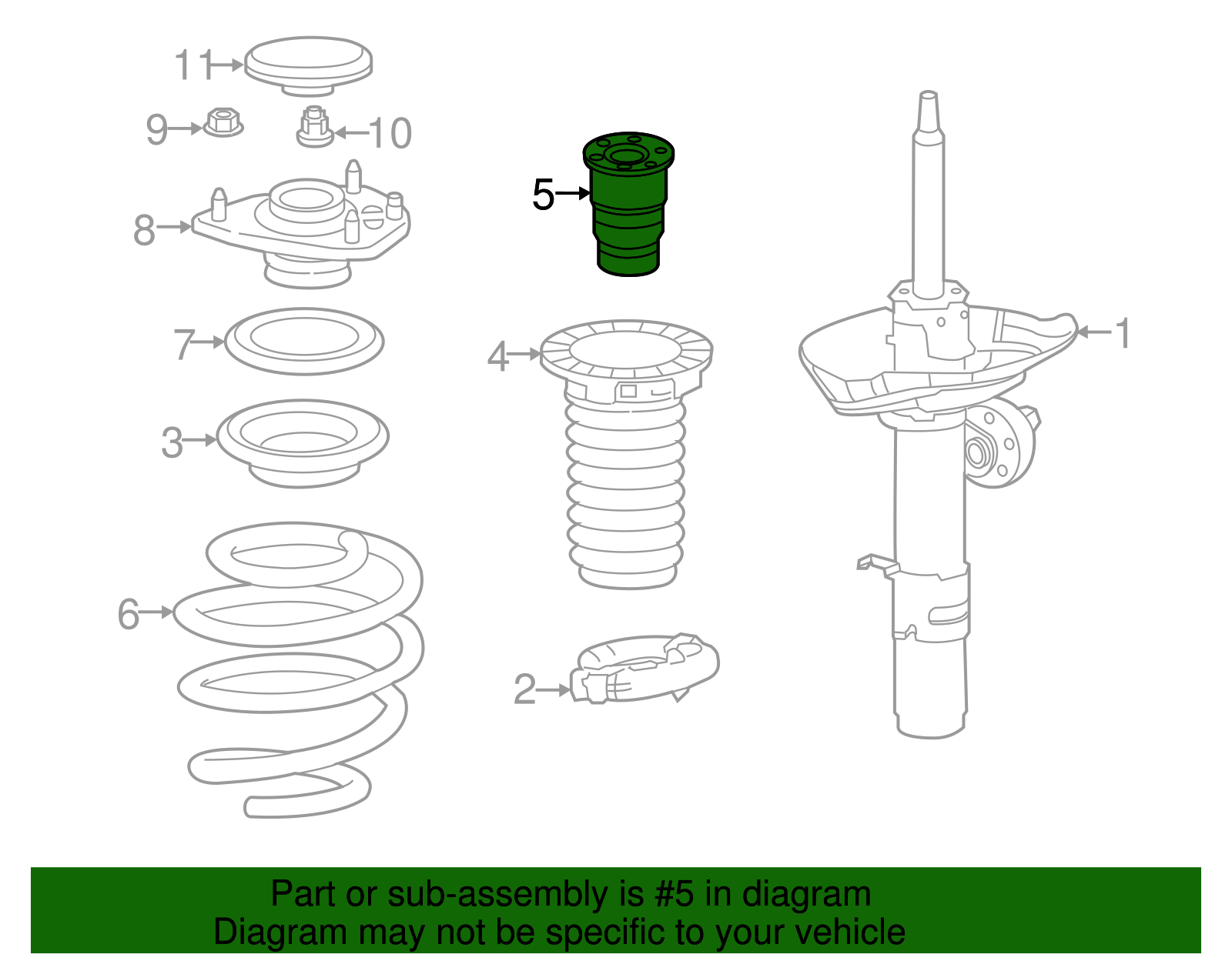 51722-T2A-A01 - 2013-2017 Honda Accord - Rubber Front Bump Stop ...