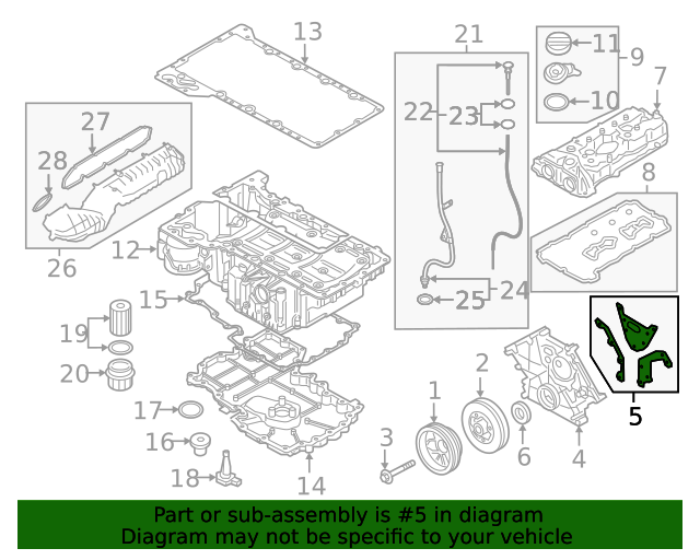 11148607494 - 2016-2022 BMW Front Cover Gasket (11-14-8-607-494) | BMW ...