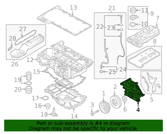 11147649036 - 2018-2022 BMW Lower Timing Cover (11-14-7-649-036) | BMW ...