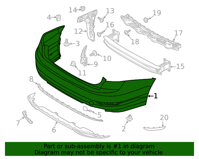 2019-2021 Volkswagen Jetta Bumper Cover 17A-807-417-C-GRU | World VW Parts
