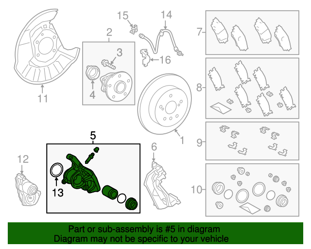47850-06160 - Disc Brake Caliper - 2018-2023 Toyota | OEM Parts Quick