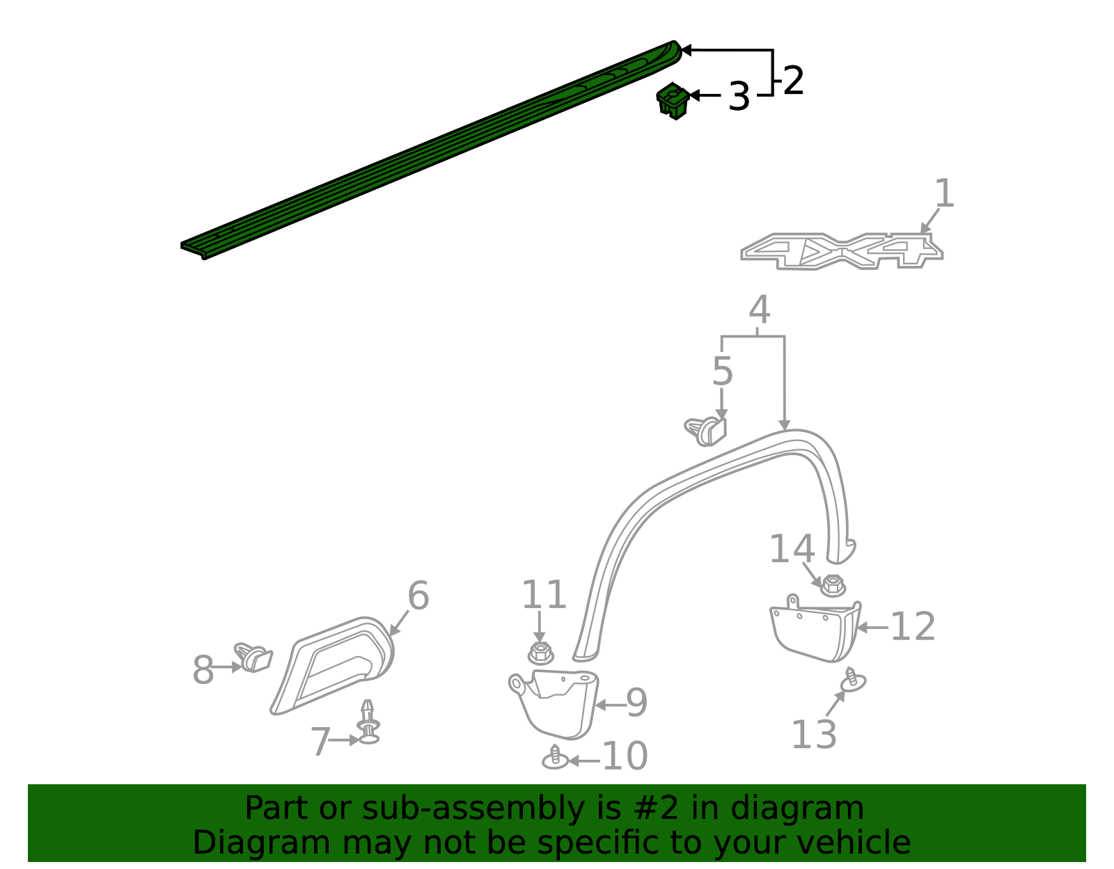 84167960 - Black Driver Side Pickup Box Side Upper Molding 2020-2025 ...