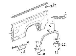 2020-2024 Chevrolet Rear Driver Side Wheel Opening Molding 84731928 GM | GMPartsDirect.com
