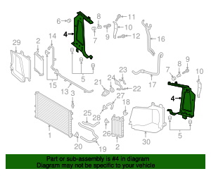 4M0-121-262-R - Radiator Mount Bracket 2017-2019 Audi Q7 ...