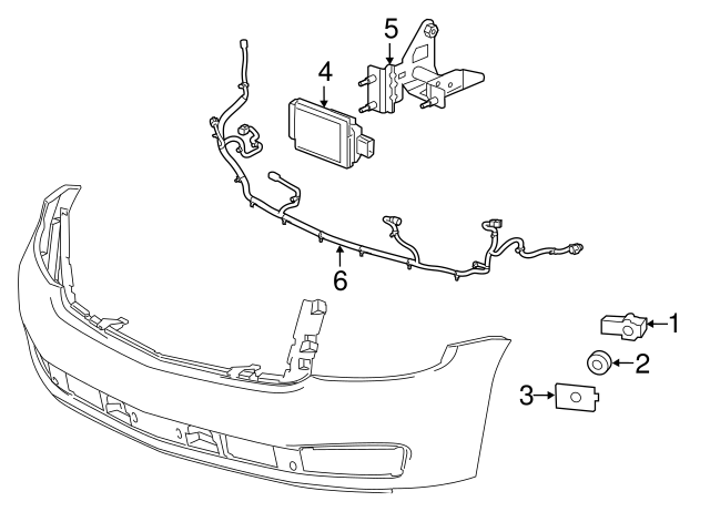 2015-2020 GMC Forward Range Radar Bracket 23445225 GM | GMPartsDirect.com