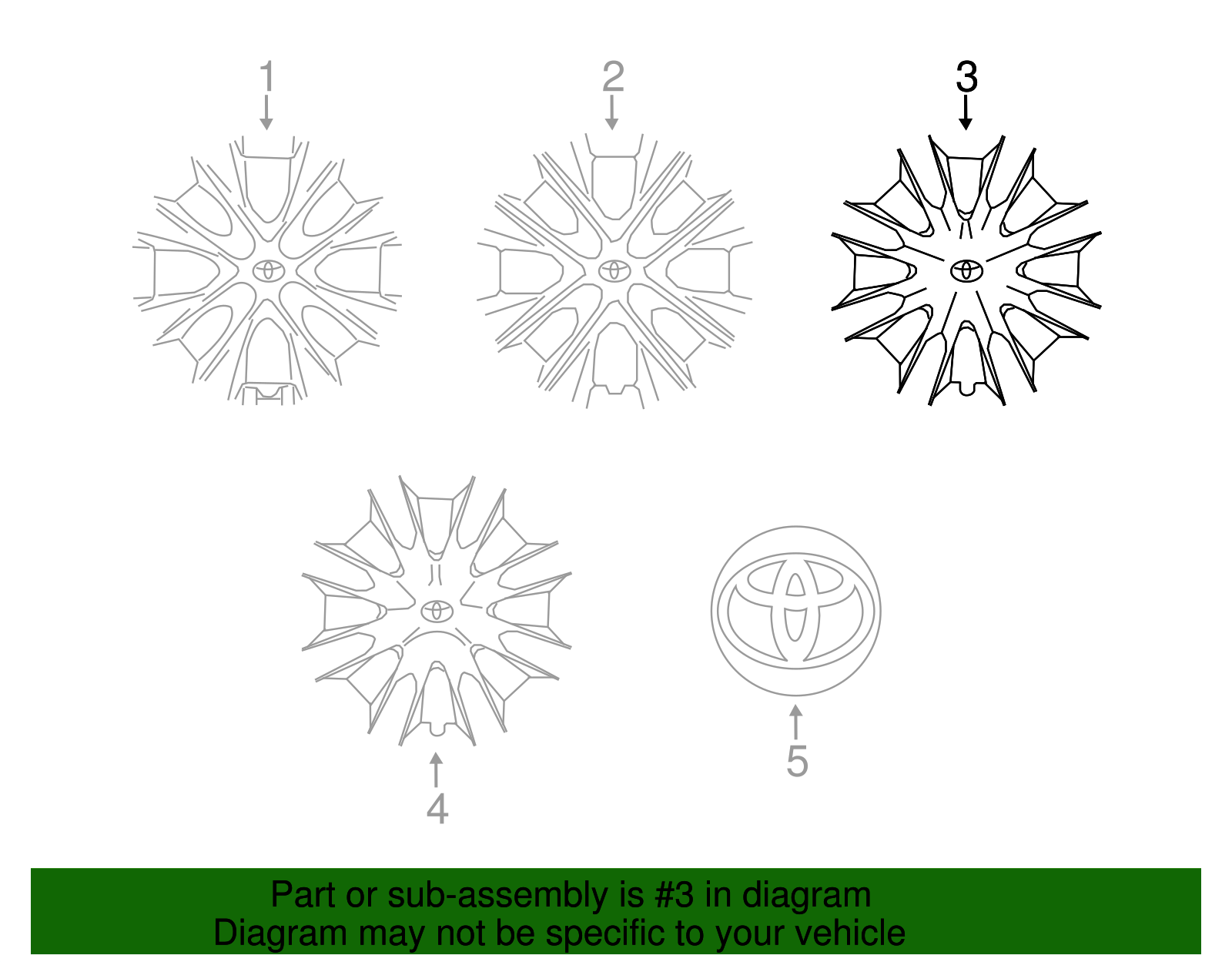Genuine Toyota Wheel Cover part# 42602-02420 for 2014-2016 Toyota ...