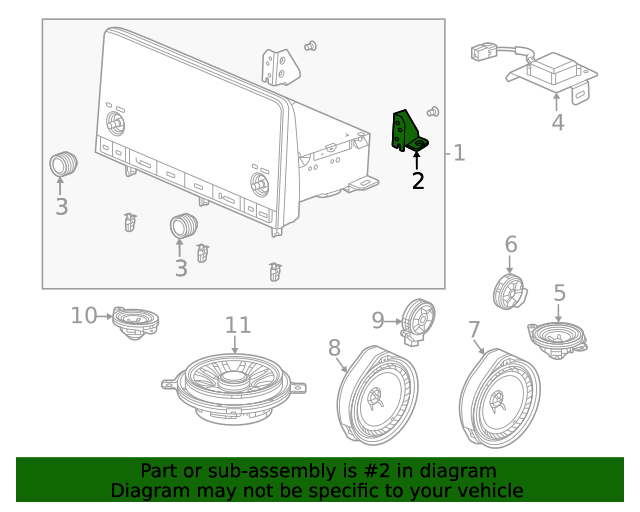 8A107-T20-A51 - Bracket Audio Honda Parts Online