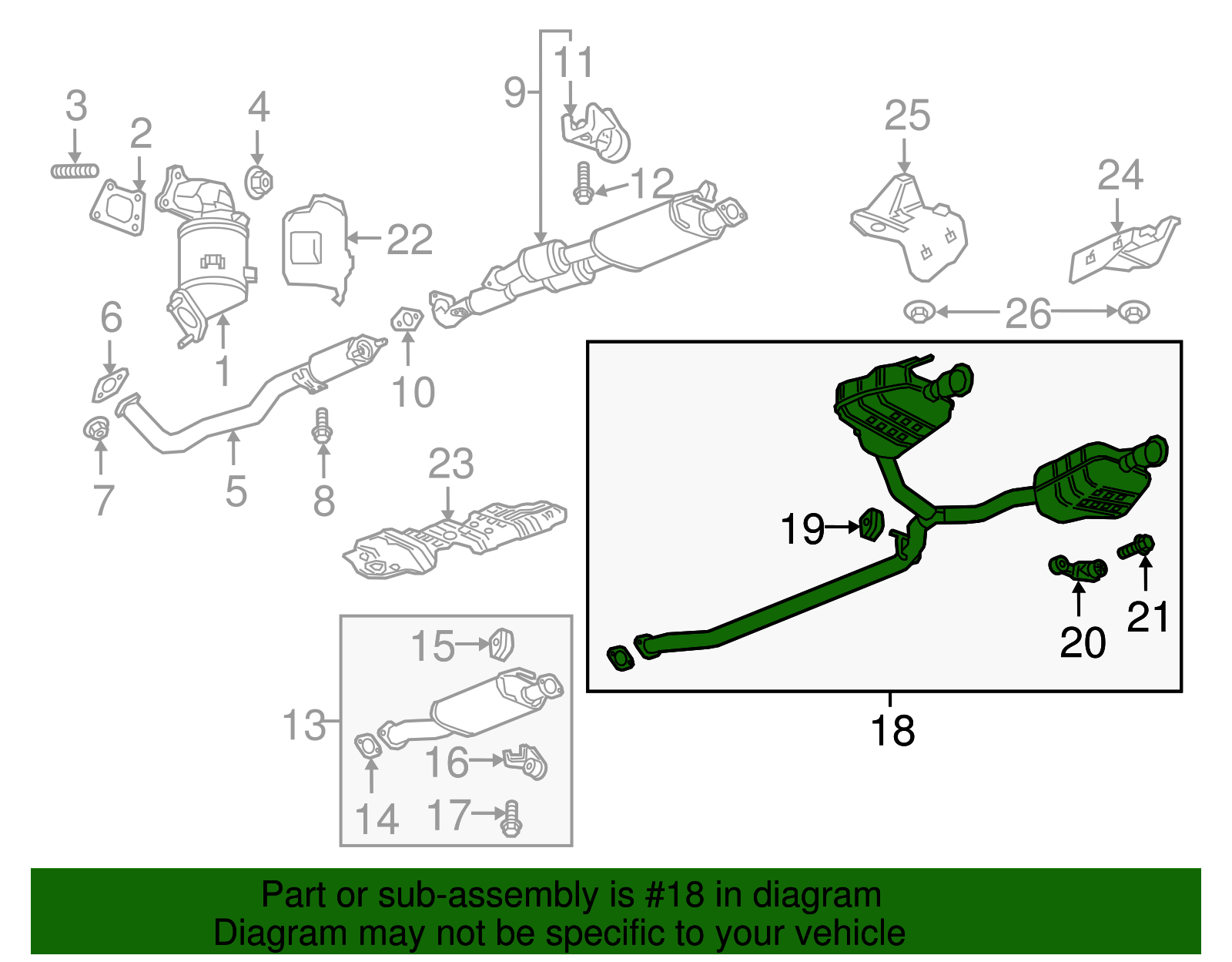 85154356 - Muffler & Pipe Assembly 2018-2024 GM | GM Parts Warehouse