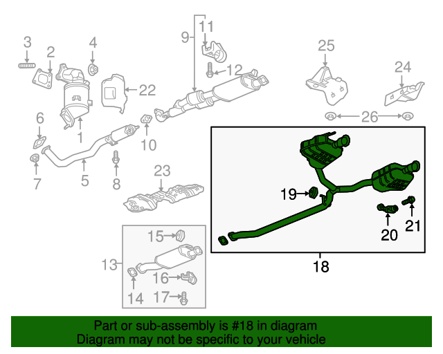 85154356 GM Exhaust Muffler with Exhaust Aftertreatment | GM Parts Store