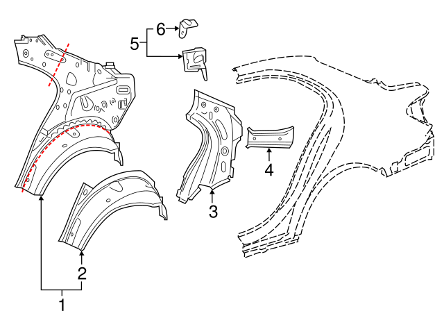 Wheel Well 205-630-65-02-64 | MB OEM Parts