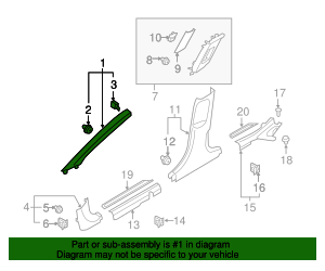 85810-G2000-TTX - Windshield Pillar Trim - 2017-2022 Hyundai Ioniq ...