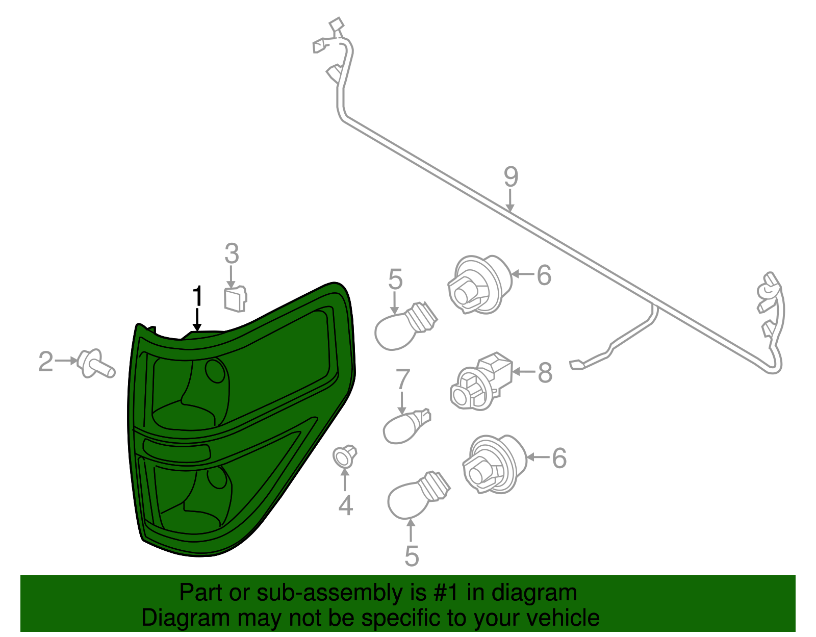 2009-2014 Ford F-150 Tail Lamp Assembly - Passenger Side (RH) BL3Z ...