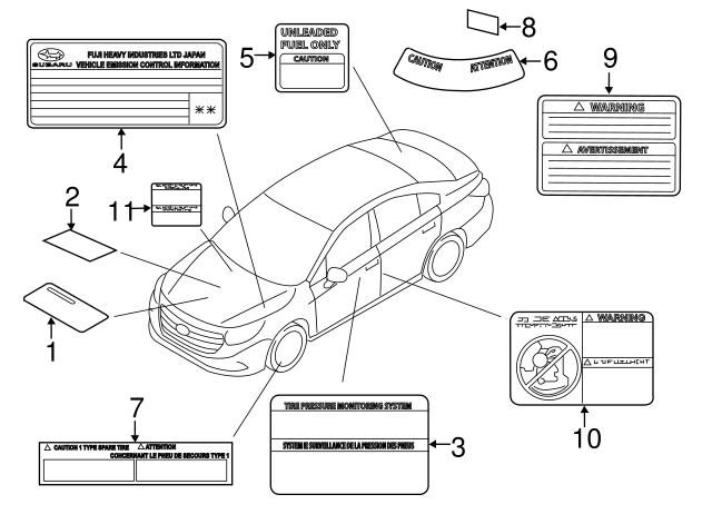 2017-2019 Subaru AC Label 73772AL06A | Subaru Parts For You