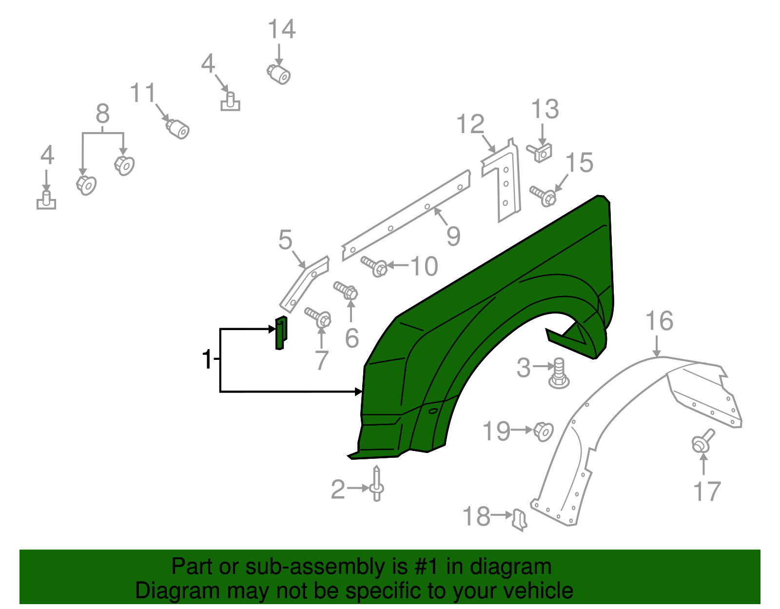 2017-2022 Ford Rear Fender HC3Z-16312-APTM | OEM Parts Online