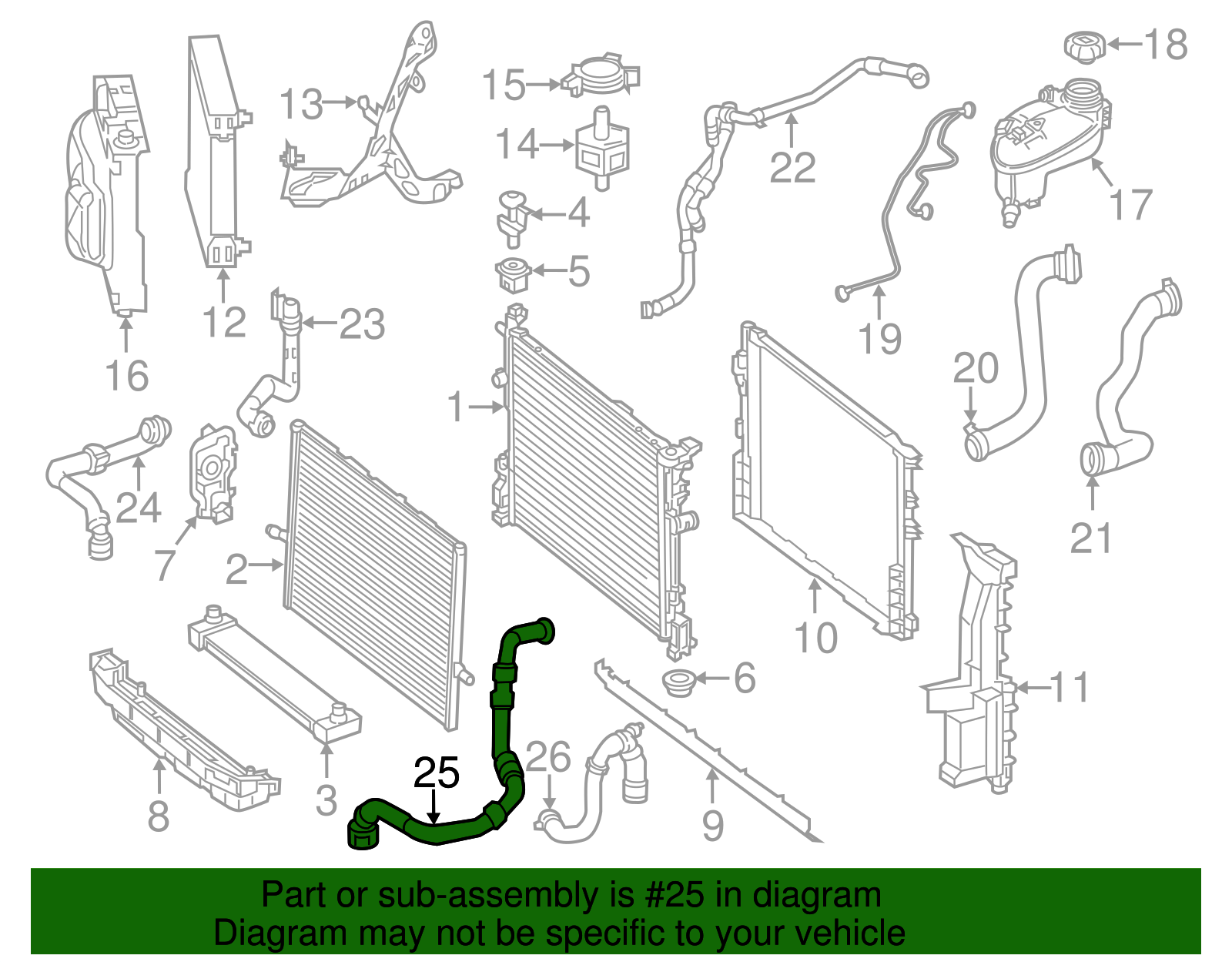 2014-2020 Mercedes-Benz Coolant Hose 176-501-21-82 | Retail Performance ...